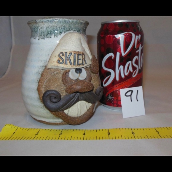 Kitchen | Vintage Rare Stoneware Pottery Clay Funny Face Tall Mug Stein ...